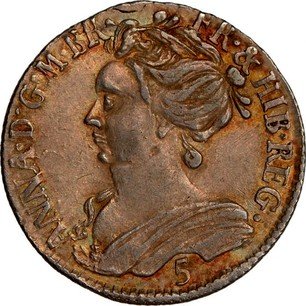 Great Britain Silver 5 Shillings "Anne" 1705 KM# 148c | coinscatalog.NET