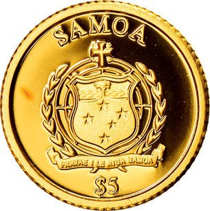 Samoan Gold 5 Tala "25 Years Reunification of Germany" 2015 ...