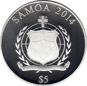 Samoan Silver 5 Tala "From Sochi to Rio" 2014 | coinscatalog.NET