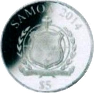 Samoan Silver 5 Tala "FIFA World Cup in Brazil" 2014 | coinscatalog.NET