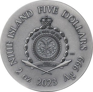 Niuean 2 Oz Silver Five Dollars "Brown Bear" 2023 | coinscatalog.NET