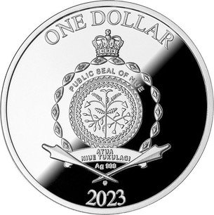 Niuean Silver One Dollar "Coffee Break" 2023 | coinscatalog.NET