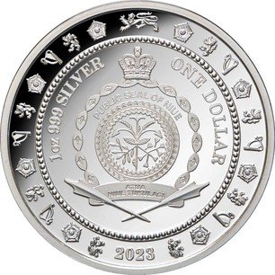Niuean 1 Oz Silver One Dollar "King Charles III Coronation Crown" 2023 | coinscatalog.NET