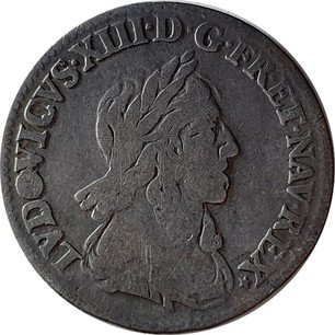 French Silver 1/12 ECU (10 Sols) "Louis XIII" 1642-1643 KM# 132.1 ...