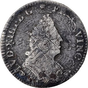 French Silver 1/12 ECU (10 Sols) "Louis XIV" 1697-1700 KM# 290.14 ...