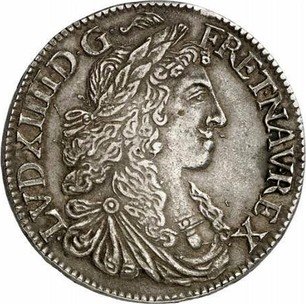 French Silver 1/2 ECU "Louis XIV" 1673-1680 KM# 225.3 | coinscatalog.NET