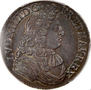 French Silver 1/2 ECU "Louis XIV" 1678-1683 KM# 230.3 | coinscatalog.NET