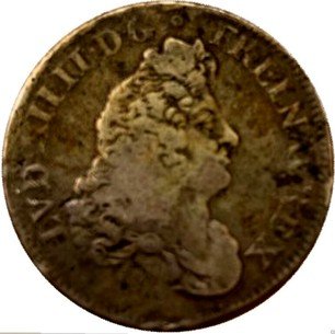 French Silver 1/2 ECU "Louis XIV" 1685-1686 KM# 262.3 | coinscatalog.NET