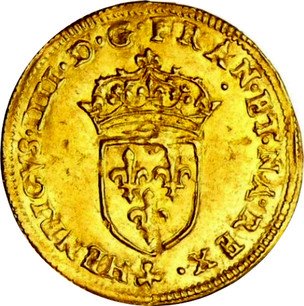 French 1/20 Oz Gold 1/2 ECU D’or "Henry IV 1st Type. XPS" 1601-1610 KM ...