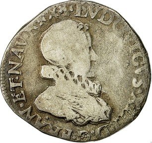 French Silver 1/2 Franc "Louis XIII" 1615-1625 KM# 77.1 | coinscatalog.NET