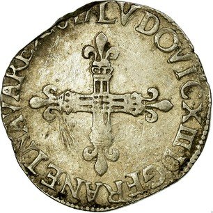 French Silver 1/4 ECU "Louis XIII" 1615-1643 KM# 47.8 | coinscatalog.NET