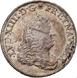 French Silver 1/4 ECU "Louis XIV" 1686-1688 KM# 260.2 | coinscatalog.NET