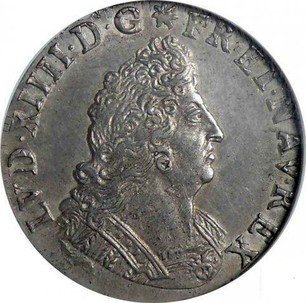 French Silver 1/4 ECU "Louis XIV" 1693-1695 KM# 293.21 | coinscatalog.NET