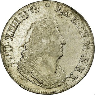 French Silver 1/4 ECU "Louis XIV" 1694-1699 KM# 306 | coinscatalog.NET