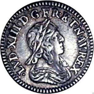 French Silver 1/48 ECU "Louis XIII" 1642-1643 KM# 130 | coinscatalog.NET