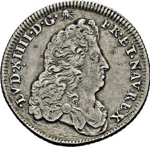 French Silver 1/8 ECU "Louis XIV" 1686-1688 KM# 259.2 | coinscatalog.NET