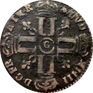 French Billon 15 Deniers "Louis XIV" 1693-1696 KM# 285.7 | coinscatalog.NET