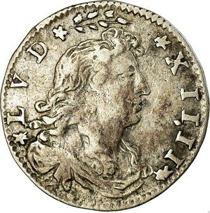 French Silver 2 Sols "Louis XIV" 1674-1677 KM# 231 | coinscatalog.NET