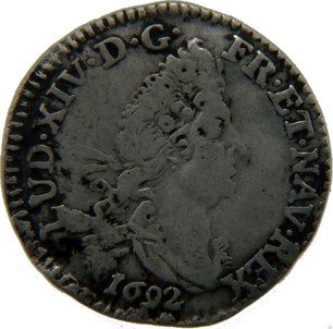 French Silver 4 Sols 2 Deniers "Louis XIV" 1691-1693 KM# 281.12 ...
