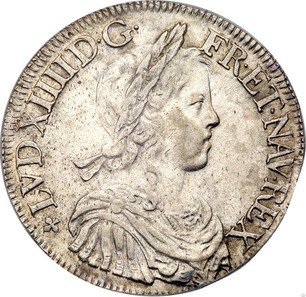 French Silver ECU "Louis XIV" 1647-1653 KM# 155.5 | coinscatalog.NET