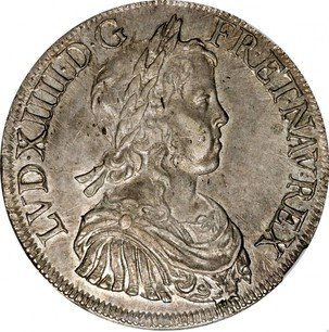 French Silver ECU "Louis XIV" 1647-1650 KM# 155.6 | coinscatalog.NET