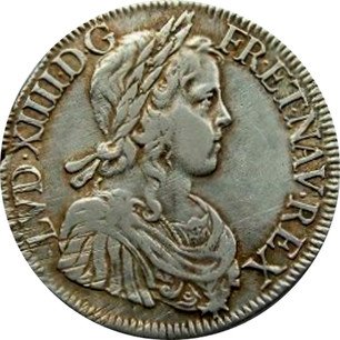French Silver ECU "Louis XIV" 1647-1654 KM# 155.9 | coinscatalog.NET
