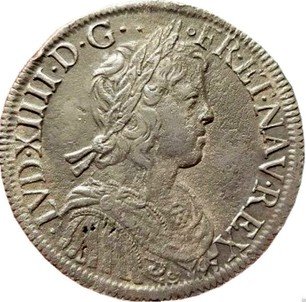 French Silver ECU "Louis XIV" 1651-1653 KM# 155.15 | coinscatalog.NET
