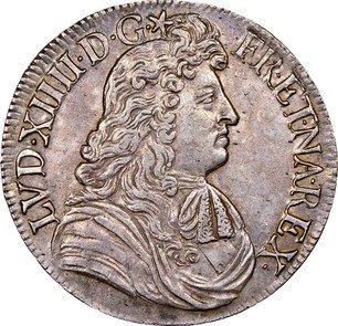 French Silver ECU "Louis XIV" 1673-1684 KM# 226.8 | coinscatalog.NET