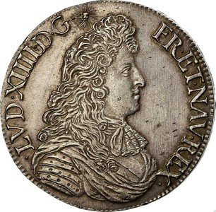 French Silver ECU "Louis XIV" 1673-1683 KM# 226.13 | coinscatalog.NET