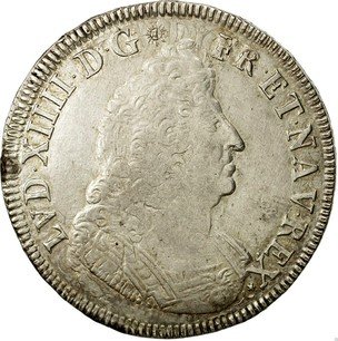 French Silver ECU "Louis XIV" 1693-1699 KM# 298.11 | coinscatalog.NET