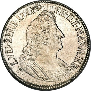 French Silver ECU "Louis XIV" 1693-1699 KM# 298.7 | coinscatalog.NET