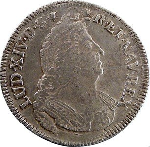 French Silver ECU "Louis XIV" 1693-1699 KM# 298.16 | coinscatalog.NET