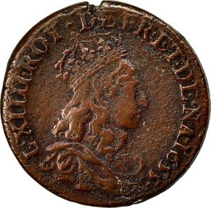 French Copper Liard "Louis XIV" 1655-1657 KM# 192.1 | coinscatalog.NET