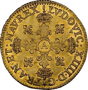 French Gold Lis D'or "Louis XIV" 1656-1657 KM# 217 | coinscatalog.NET