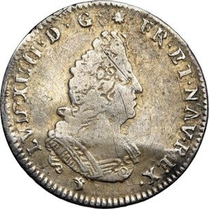 French Silver 1/12 ECU (10 Sols) "Louis XIV" 1702-1704 KM# 321.5 ...