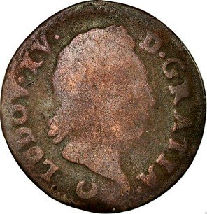 French Copper 1/2 Sol "Louis XV" 1769-1774 KM# 544.2 | coinscatalog.NET