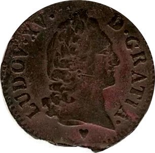 French Copper 1/2 Sol "Louis XV" 1767-1773 KM# 541 | coinscatalog.NET