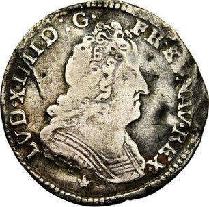 French Silver 1/20 ECU "Louis XIV" 1710-1711 KM# 408.9 | coinscatalog.NET