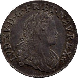 French 1/15 Oz Silver 12 Sols (1/10 ECU) "Louis XV" 1718 KM# 432.2 ...