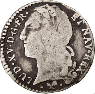 French Silver 12 Sols (1/10 ECU) "Louis XV" 1740-1769 KM# 511.12 | coinscatalog.NET