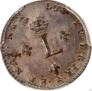French Billon 2 Sols "Louis XV" 1738-1762 KM# 500.2 | coinscatalog.NET