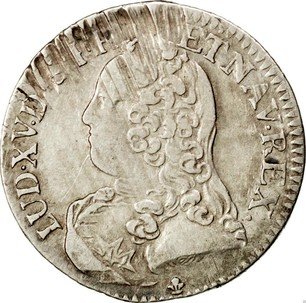 French Silver 24 Sols (1/5 ECU) "Louis XV" 1726-1727 KM# 482.9 ...