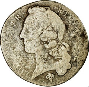 French Silver 24 Sols (1/5 ECU) "Louis XV" 1741-1770 KM# 530 ...