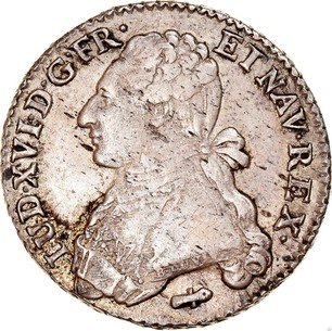 French Silver 24 Sols (1/5 ECU) "Louis XVI" 1780-1786 KM# 569.11 ...