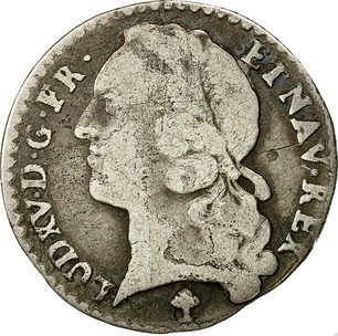 French 1/25 Oz Silver 6 Sols (1/20 ECU) "Louis XV" 1743-1752 KM# 510.15 ...