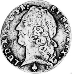 Francés 1/25 Oz Plata 6 Soles (1/20 ECU) "Louis XV" 1743-1748 KM# 510.10 | coinscatalog.NET