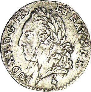 French 1/25 Oz Silver 6 Sols (1/20 ECU) "Louis XV" 1771-1779 KM# 552.1 ...