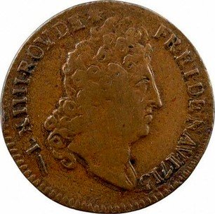 French Copper Liard "Louis XIV" 1713-1715 KM# 407 | coinscatalog.NET