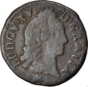 French Copper Liard "Louis XV" 1767-1772 KM# 540 | coinscatalog.NET