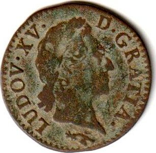 French Copper Liard "Louis XV" 1769-1772 KM# 543.12 | coinscatalog.NET